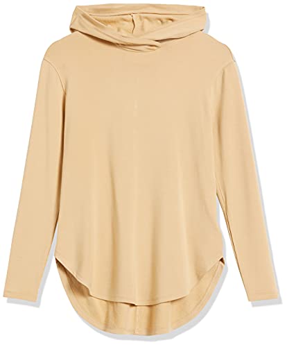 Amazon Essentials Women's Supersoft Terry Standard-Fit Long-Sleeve Hooded Pullover (Previously Daily Ritual), Tan, X-Small