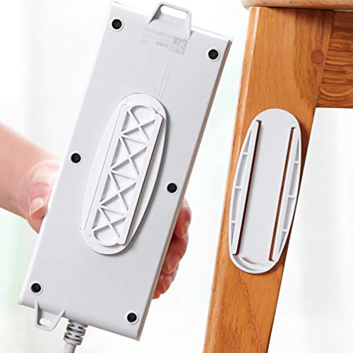 Cabilock 10pcs Power Strip Socket Fixator Wall Mount Power Strips Cable Organizers Punch Free Self Adhesive Socket Remote Control Holder for Home 10Γβ3.7cm
