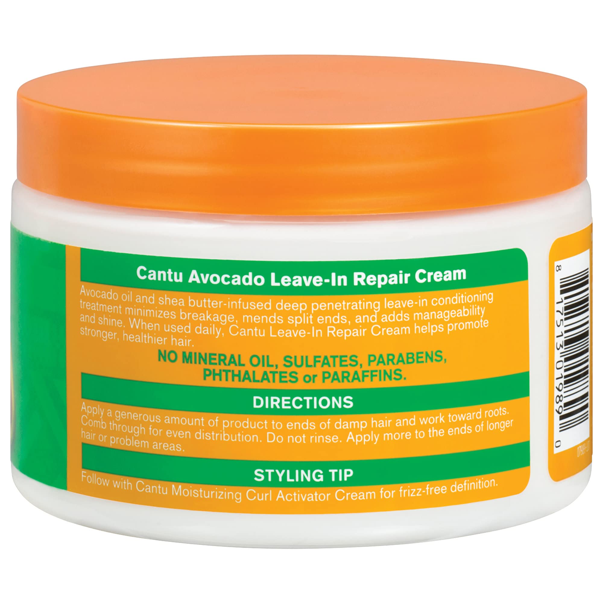 Cantu Avocado Leave in Conditioning Cream with Olive Oil Aloe Shea Butter, 12 Ounce (Pack of 3)