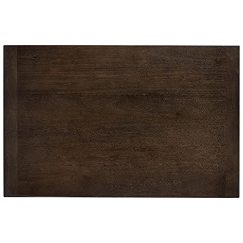 Harper & Bright Designs 3-Piece Wood Dining Table Set, Farmhouse Rustic Kitchen Dining Table with 2 Upholstered Benches, Brown+Beige