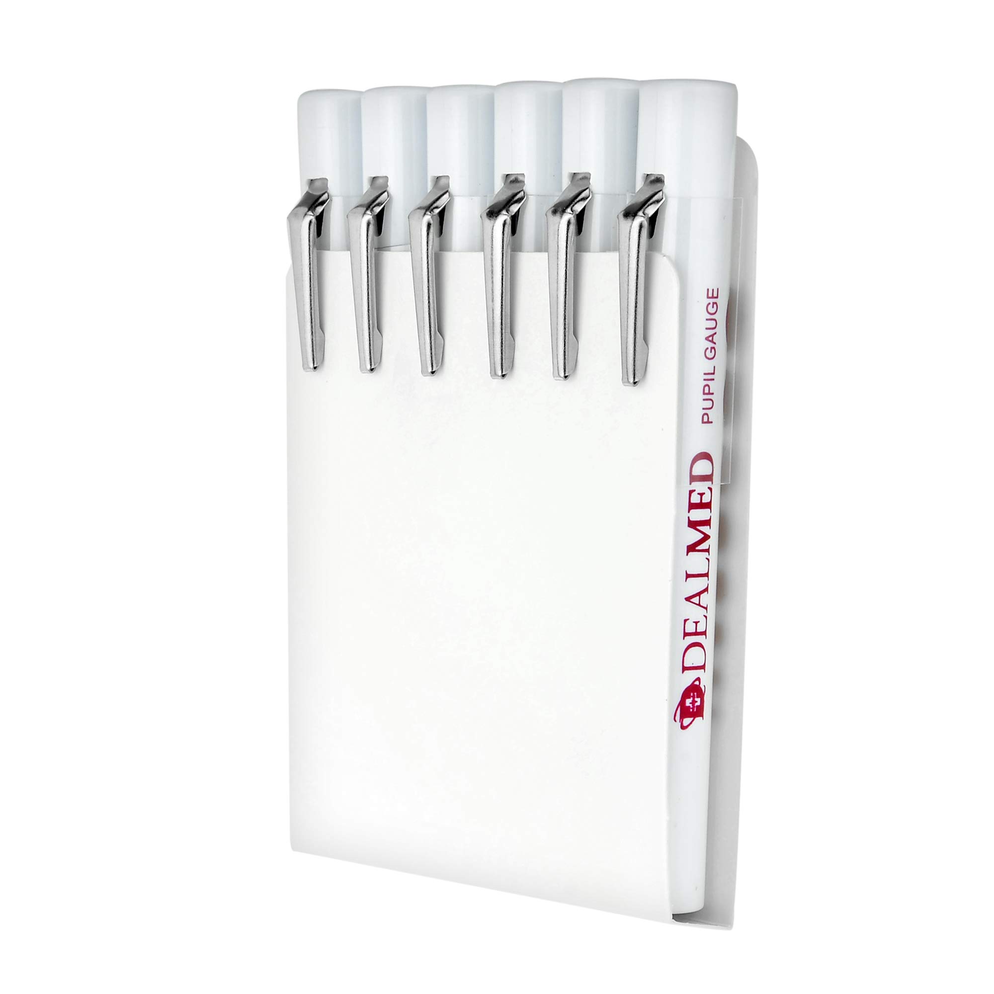 Dealmed Conventional Light Penlights β 6 Penlights with Pupil Gauge, White Penlight Flashlights, Perfect for First Aid Kits