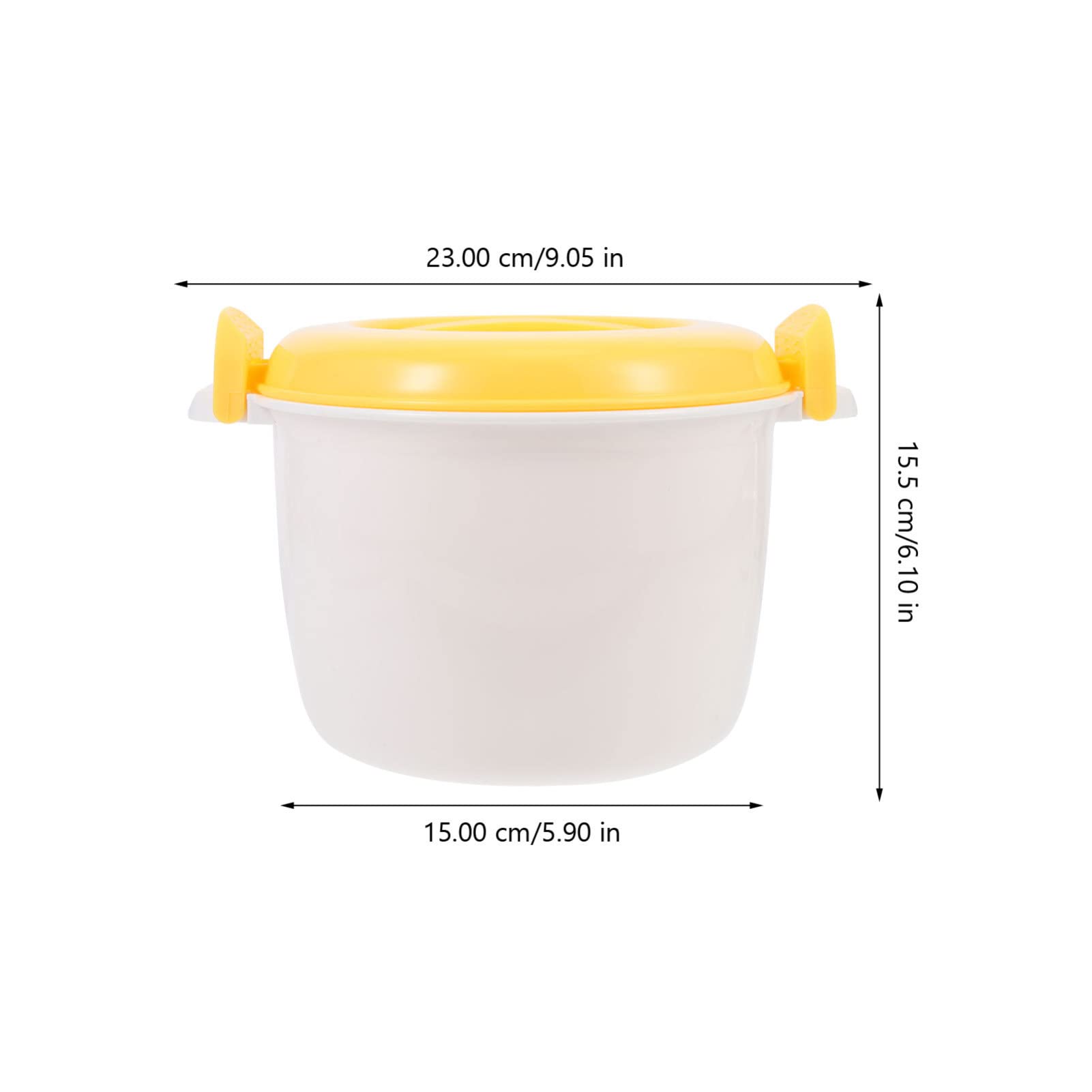 BESTonZON Microwave Rice Cooker Steamer Bowl for Vegetables with Steam Release Vent Microwaveable Cookware for Rice and Vegetables Yellow L