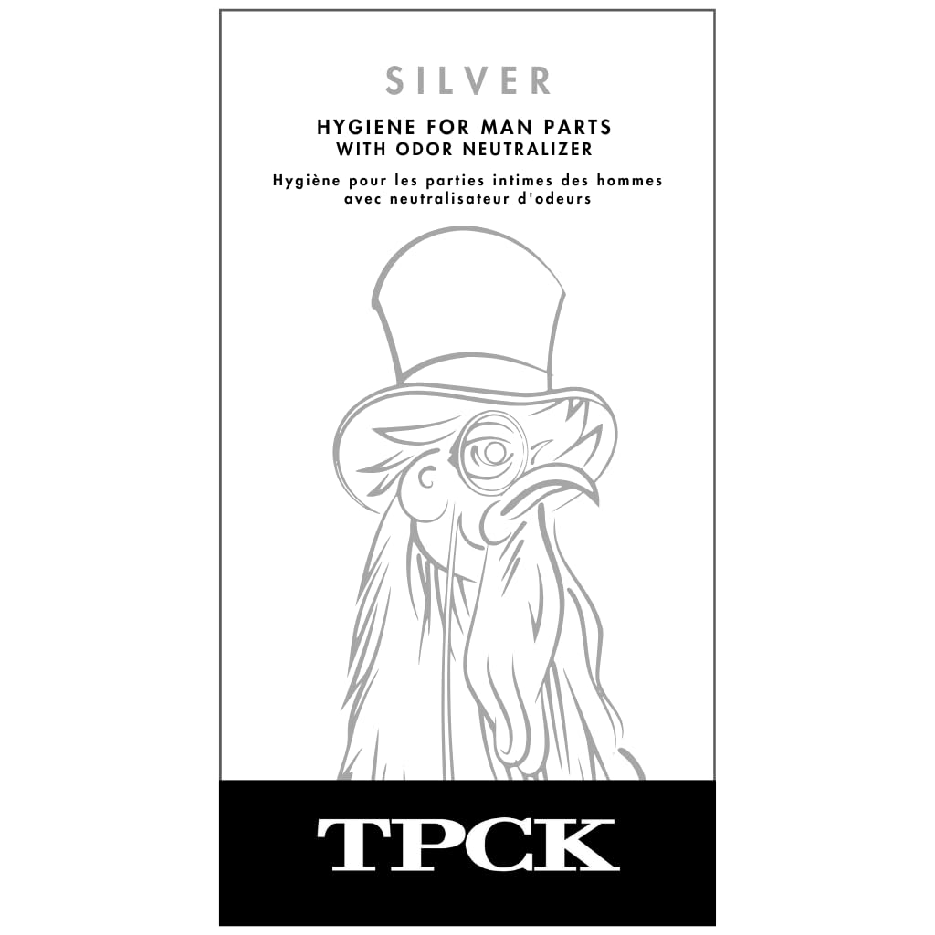 TPCK ToppCock Silver Leave-On Hygiene Gel for Man Parts, 90ml Odor Neutralizer, Male Care Moisturizing Body Hygiene