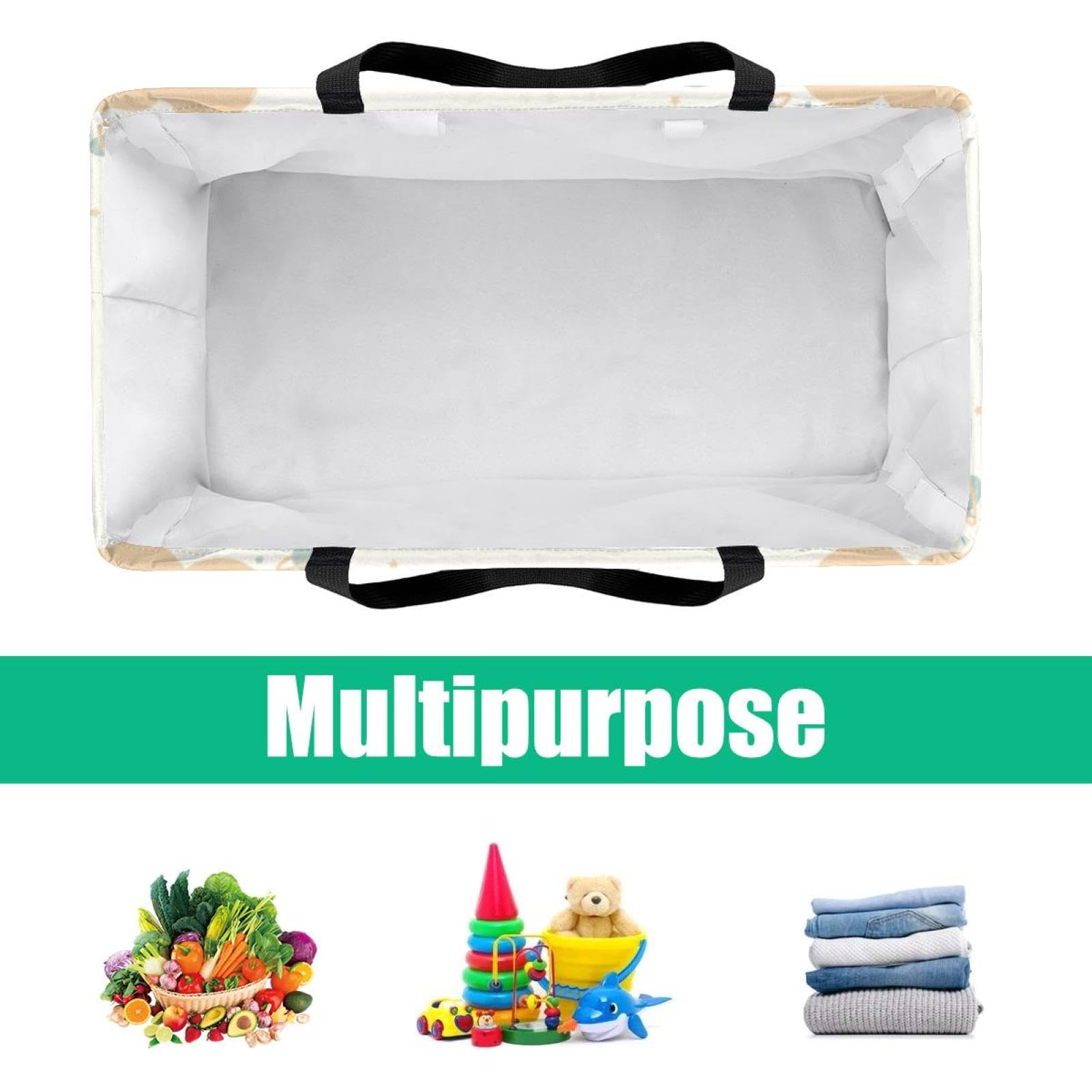 Cloud Full Print Large Capacity Laundry Organizer Tote Bag - Reusable and Foldable Oxford Cloth Shopping Bags