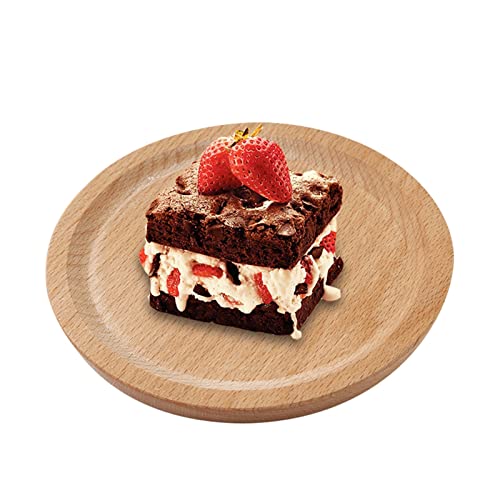 GEEKLLS Breakfast Tray Solid Beech Wood Rectangular Dinner Plate Western Food Rectangular Round Corners Snack Dessert Serving Tray