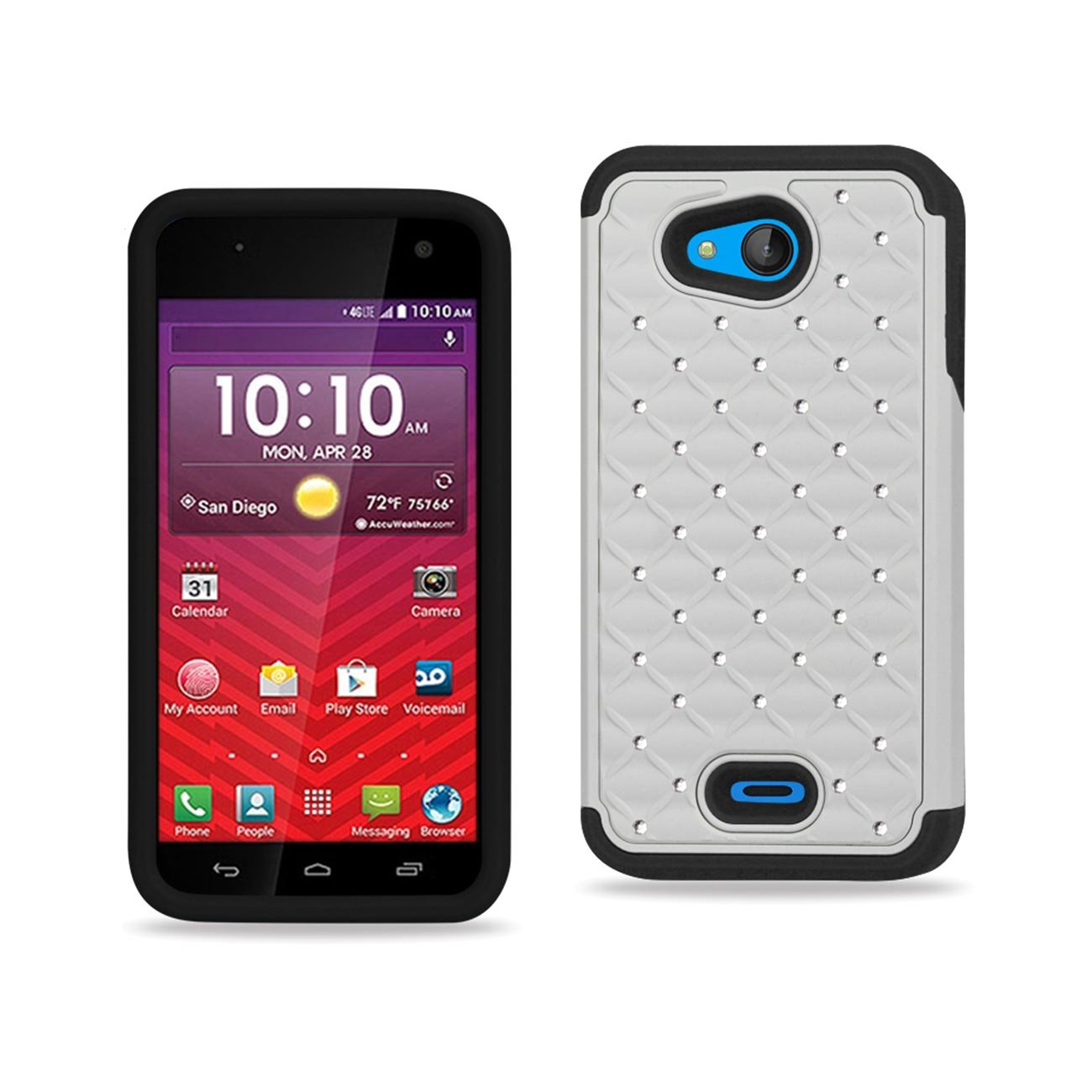 Reiko diamond hybrid protector cover Kyocera Wave C6740 black white