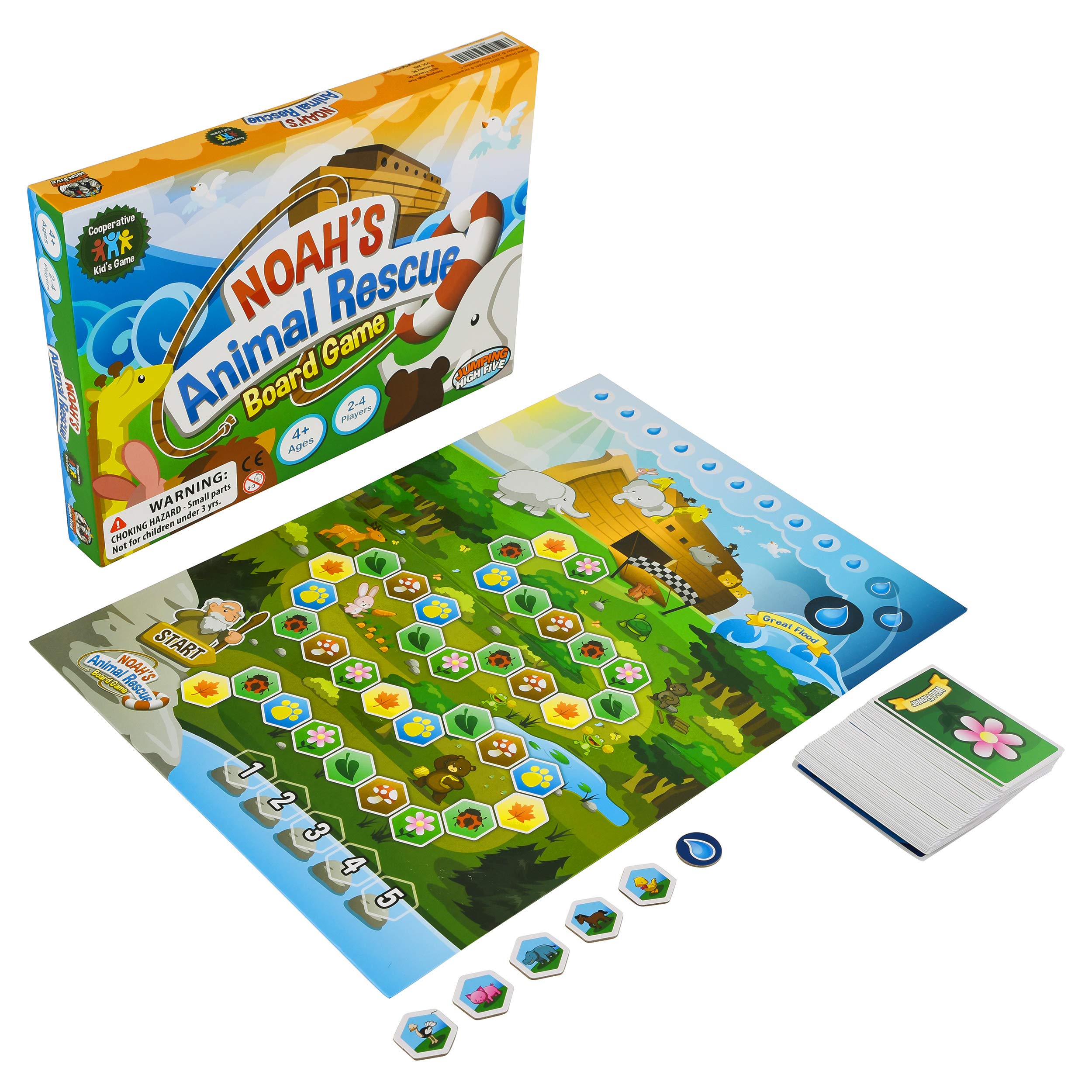 Jumping High Five Noah’s Animal Rescue! Cooperative Noah’s Ark Bible Story Board Game for Kids Ages 4+, No Reading Required and Easy to Learn