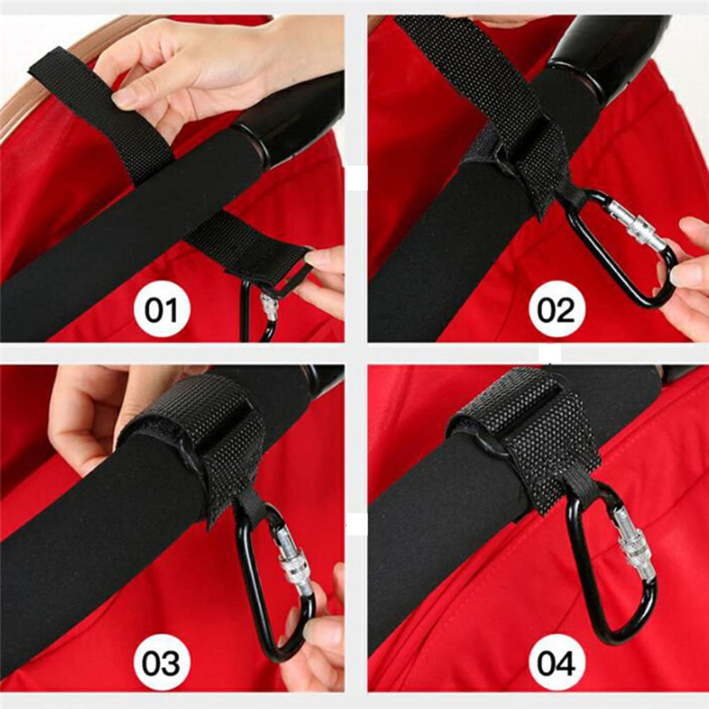 Stroller Hooks Clips for Diaper Bags, 2 Pack of Baby Durable Clips Hooks for Stroller to Hang Bags, Adjustable Multi-Purpose Hooks,Stroller Organizer, Purse