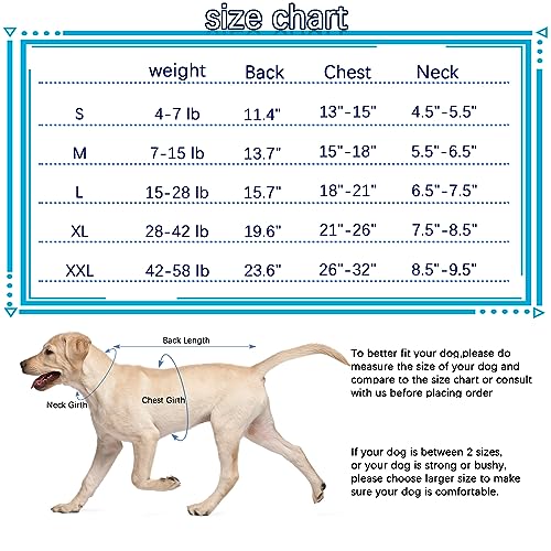 Dog Surgery Recovery Suit, Tie Dye Pet Surgical Suit for Female, Cone E-Collar Alternatives After Spay Abdominal Wounds Protector, Neuter Dog Anti-Licking Onesie for Small Medium Large Dogs, Medium