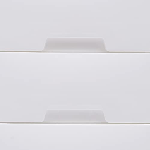 DNYSYSJ 5 Drawer Plastic Dresser Storage Cabinet, Stackable Storage Stand Tower, Closet Organizer Units for Home Office Bedroom and Hallway Entryway 17.72 * 11.81 * 33.07" (White)
