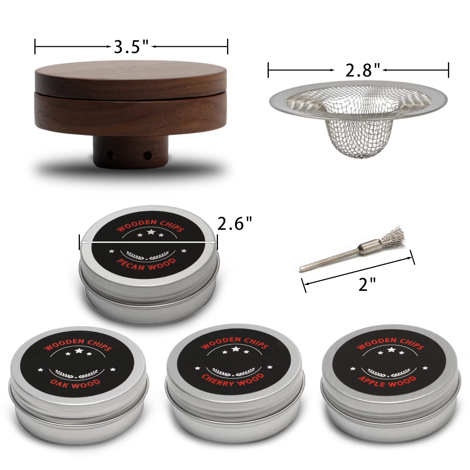 Cocktail Smoker Kit for Whiskey,Drink,Bourbon Smoker Kit with 4 Different Natural Wood Chips Luxury Gift Set Bar Tool for Drinking Dad Husband Men