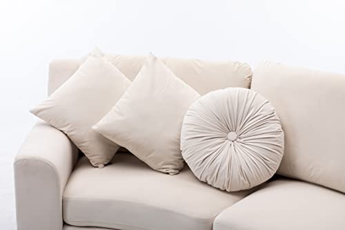 Legend Vansen Velvet Symmetrical Modular U Shaped 4 Seats Sofa Corner Curved couches Sectional, 136" Wide, Beige