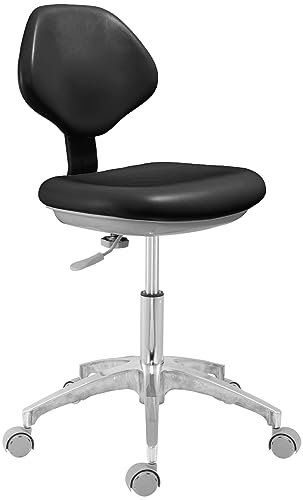 Dental Medical Chair for Dentist Doctor's Stool Adjustable Mobile Chair PU Leather Black(14#)