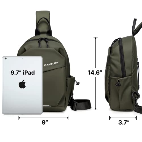 CANTLOR Men Small Sling Bag Crossbody Backpack Travel Daypacks Chest Pack Lightweight Outdoor Shoulder Bag One Strap