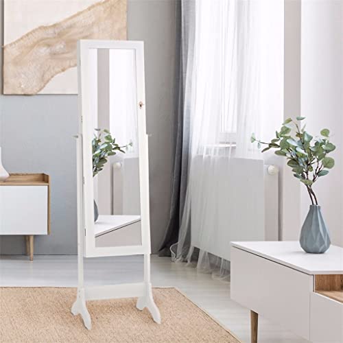 CZDYUF Lockable Jewelry Wardrobe Storage Organizer Box With Drawers White Home Furniture