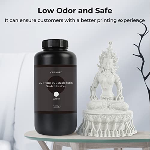 Creality 3D Printer Resin,1KG 405nm UV Curing Resin with High Precision Low Odor Quick Curing Standard Photopolymer Resin for LCD 3D Printers (Clear)
