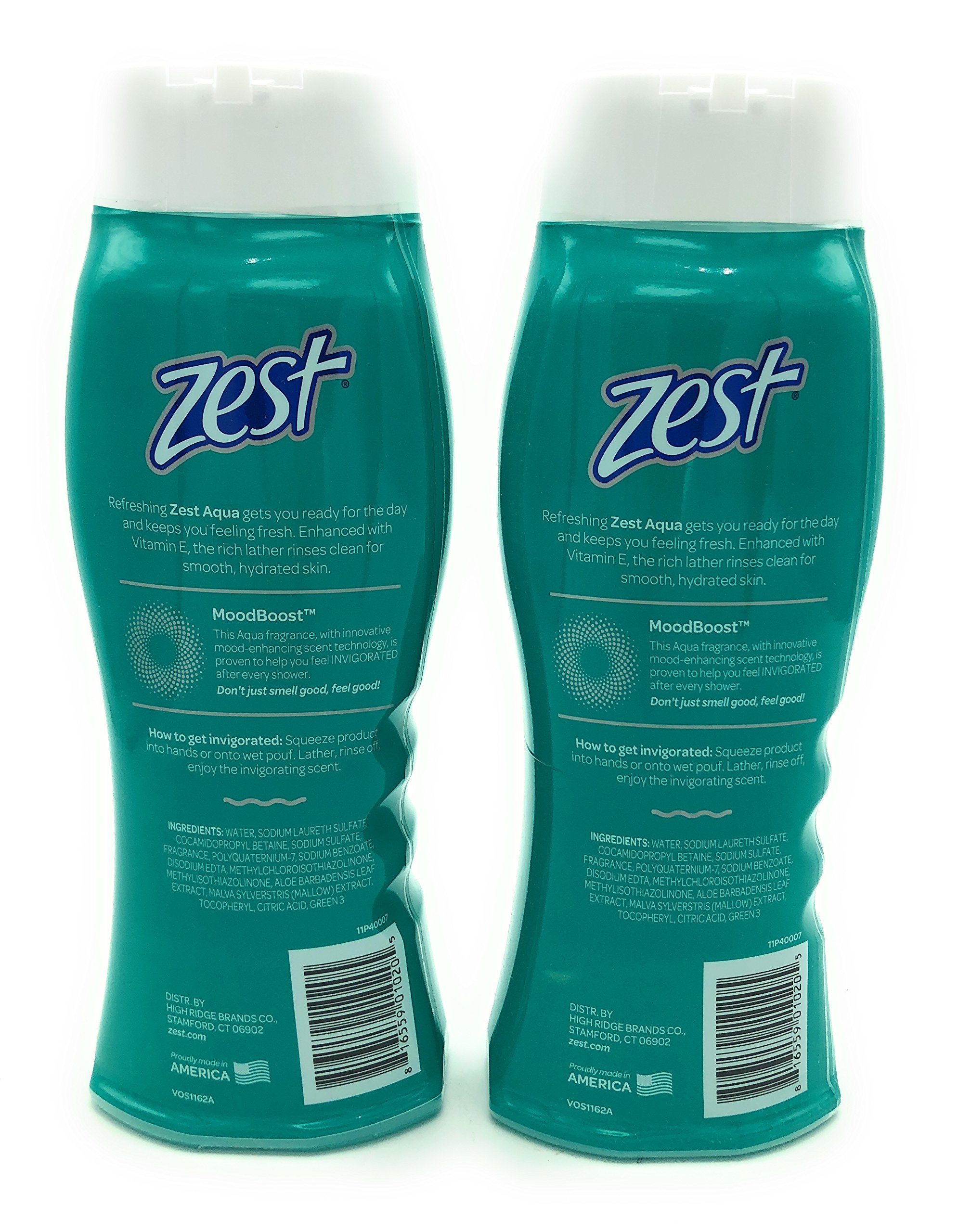 Zest Body Wash, Aqua, 18 Ounce, 2 Pack