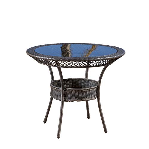 Christopher Knight Home Figi PE 34" Glass Table, Multibrown