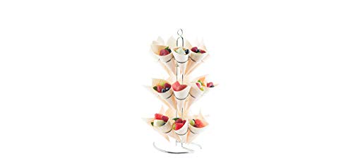 Tablecraft Disposable Holder, Holds 27 Cones, Chrome, 18 cm x 42.5 cm, Steel 18 x 18 x 42.5 cm
