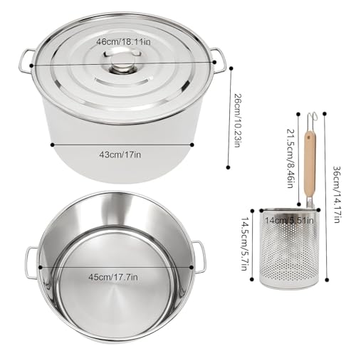 Commercial Pasta Cooker Insert Set, Kitchen Noodle Boiler Bucket, Stainless Stockpots with Divider and Colander Strainer, for Home Kitchen, Restaurant,4Holes(4Holes)