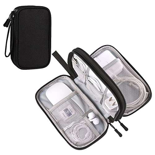 Bevegekos Tech Organizer Travel Case, Carrying Tech Kit for Electronics and Accessories (Medium, Black)