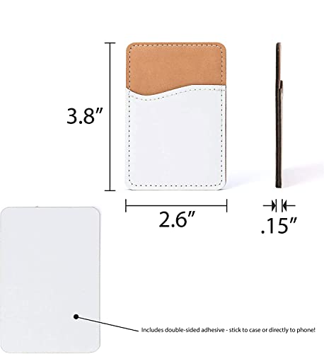 DistinctInk Adhesive Phone Wallet / Card Holder β Universal Vegan Leather Credit Card ID Adhesive Sleeve, Travel Light with Essential Items - Defend Equality Transgender Flag