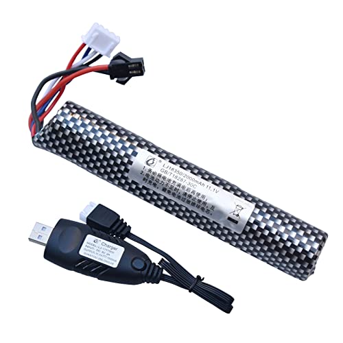 funkawa Shockli Water Bead Gel Ball Blaster 11.1V 2000mAh Rechargeable Battery with Charging Cable, Replacement Battery for Airsoft Gel Ball Blaster(1-Pack)