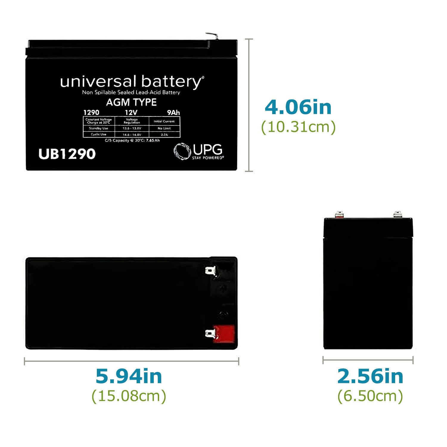 UB1290 Replacement for Parasystems/Minuteman PRO500E UPS Battery 12V 9AH