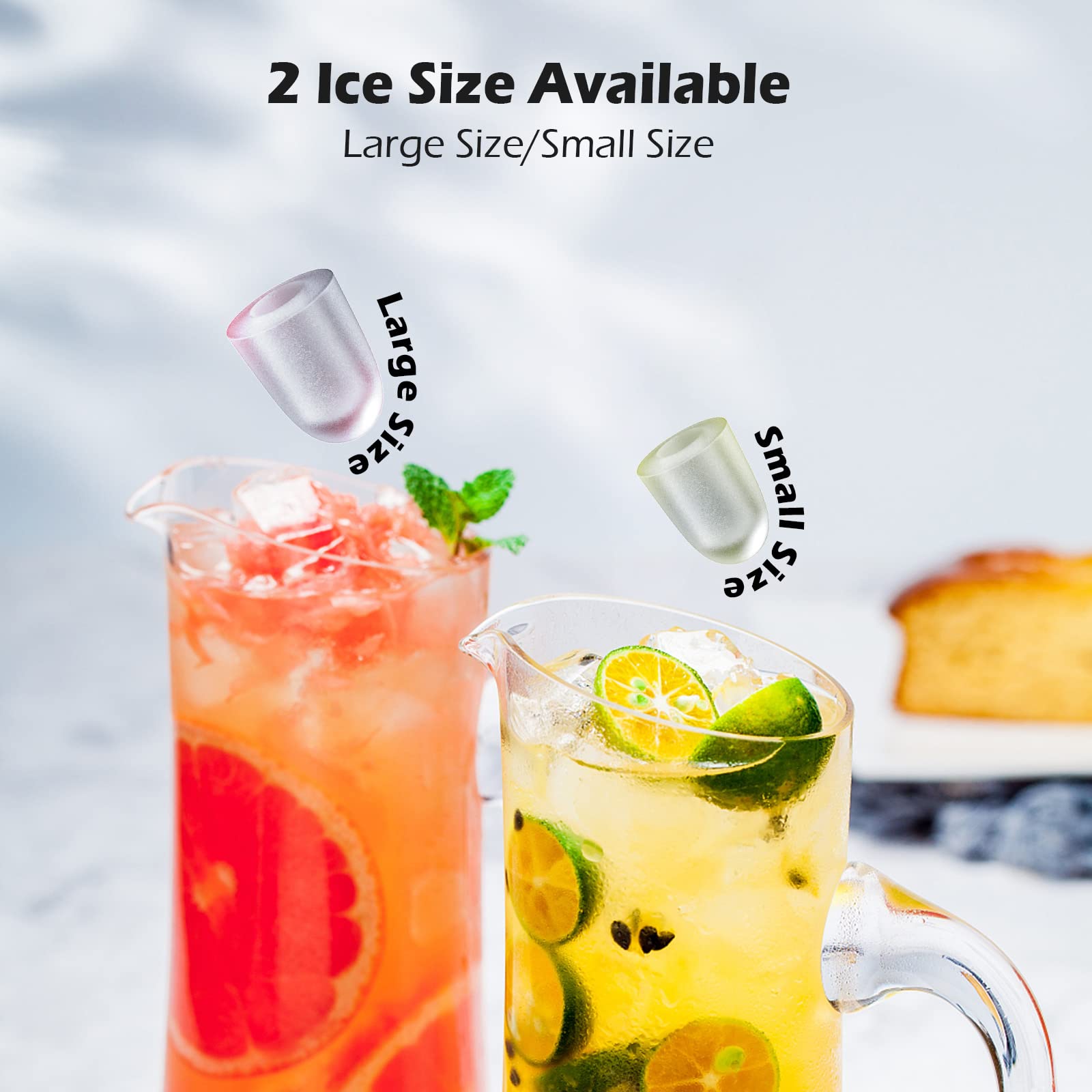 Countertop Ice Maker, Portable Ice Maker Machine with Carry Handle, Self-Cleaning Ice Makers, 9 Bullet Ice in 6 Mins, 26.5Lbs/24H with Ice Bags and Ice Scoop Basket for Home Bar Camping RV(Black)