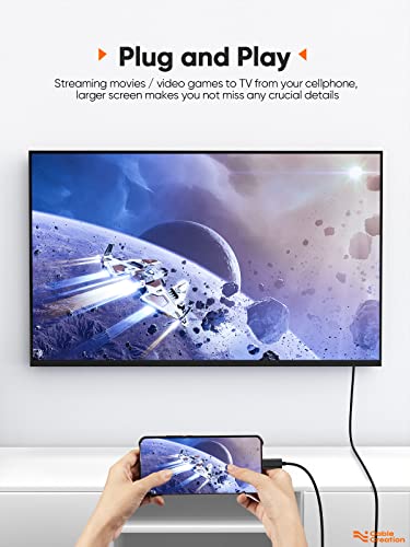 CableCreation USB C to HDMI Cable 3FT Male to Male, Thunderbolt 3/4 Compatible for Home Office, 4K@30Hz for MacBook Pro/Air/M1,iPad Pro - Black