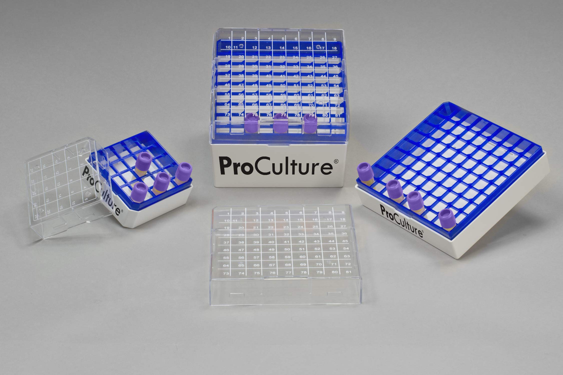 SP Bel-Art ProCulture Cryogenic Vial Storage Box; 25 Places, For 1.2-2.0ml Vials (Pack of 8) (F18849-0000)