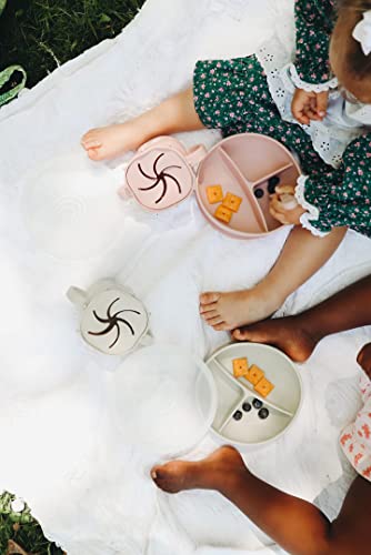 Hippypotamus Snack Cups for Toddlers - Spill Proof - 100% Food-Grade Silicone Snack Containers for Baby - Set of 2 (Blush/Nude)