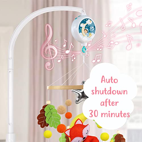 Baby Mobile Arm for Crib with Musical Box - 23 Inch Crib Mobile Arm - Crib Mobile Motor Play 12 Lullabies (30 Min Auto Off) - Holder for DIY Clamp Mobile