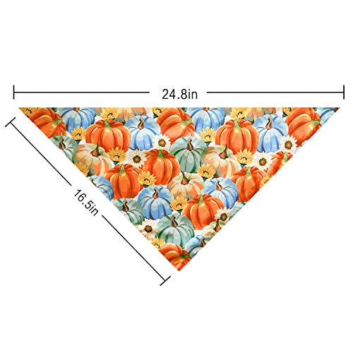 Fall Dog Cat Bandana, Thanksgiving Harvest Pumpkin and Maple Pattern for Large Medium Small Puppies Pets