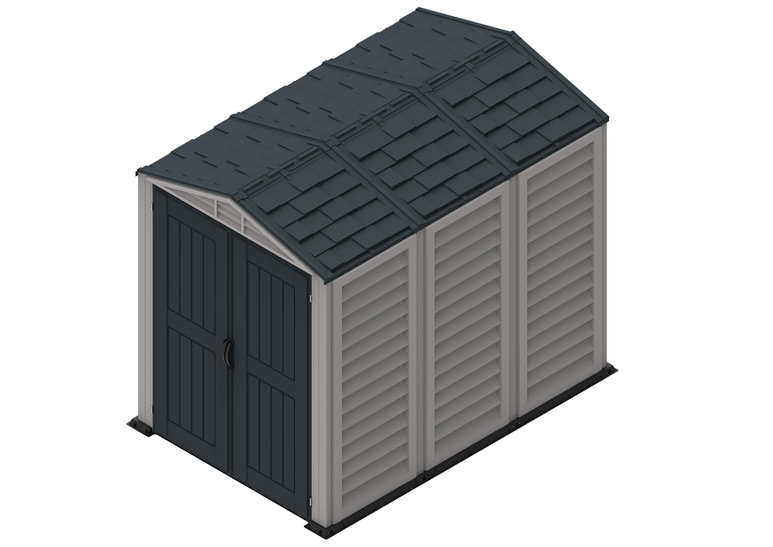 Duramax 35825 Yardmate Plus Outdoor Vinyl Storage Shed, Adobe/Grey