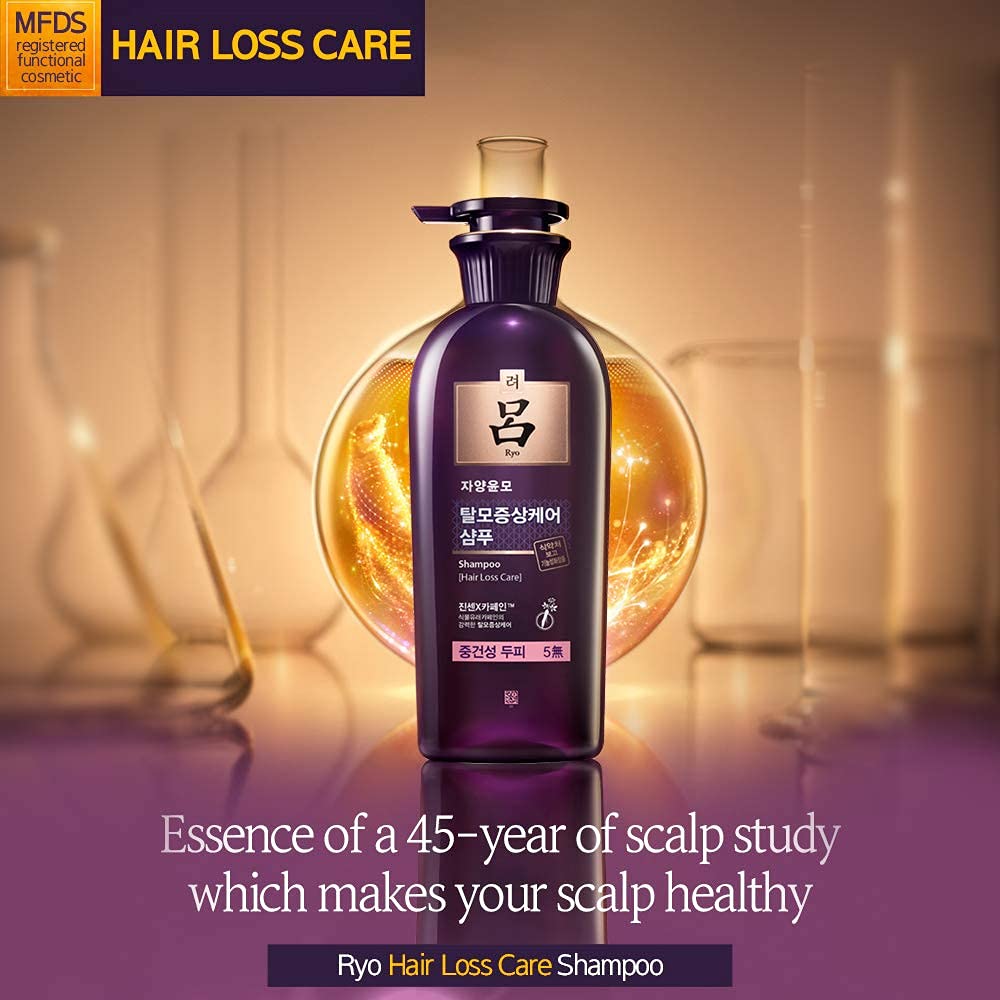 RYO Hair Loss Shampoo for Normal & Dry Scalp Care - 400ml (13.5oz) Gentle Formula, Anti-Dandruff, Scalp Cleansing, Moisturizing, and Volumizing