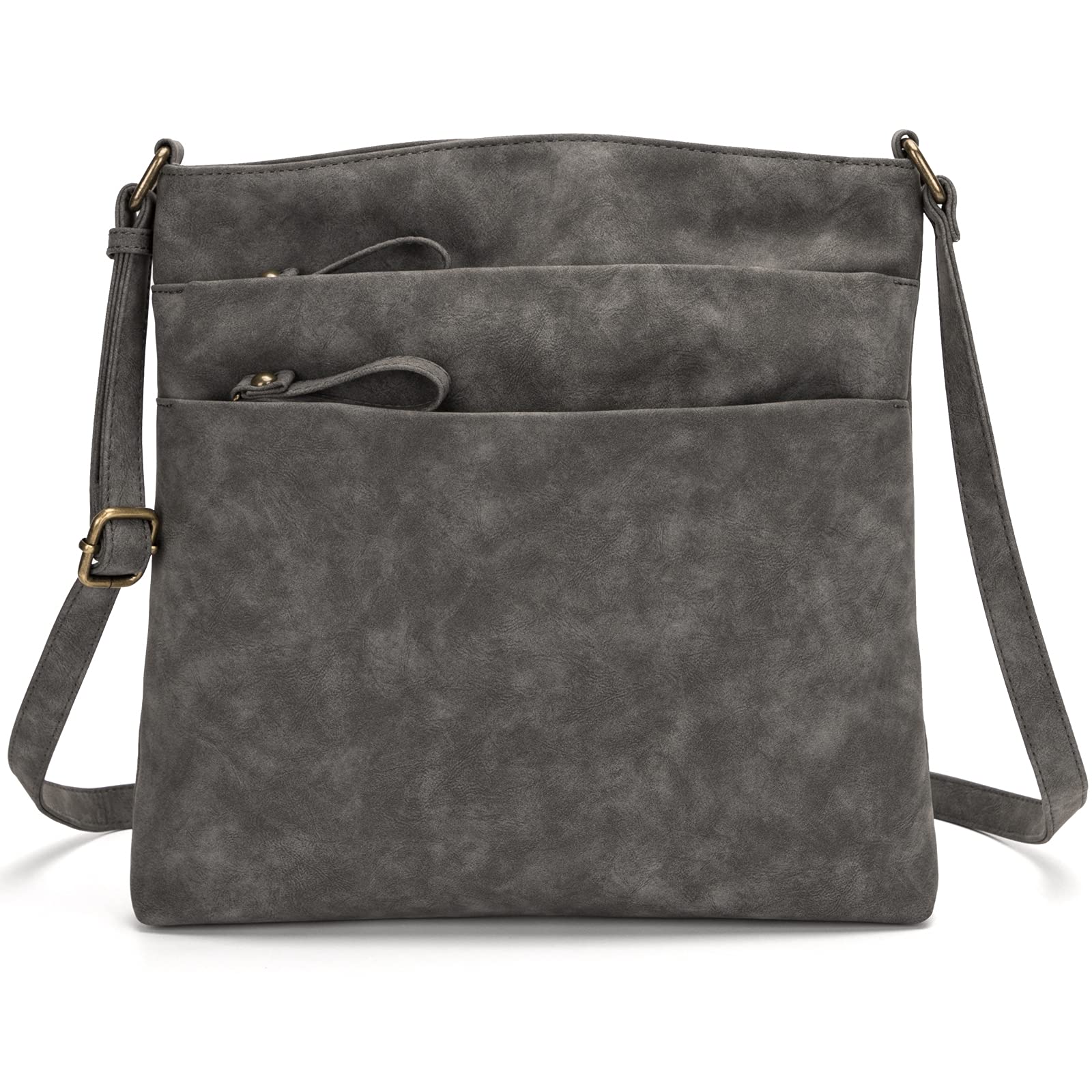 KouLi Buir Crossboby Bags for Women Soft PU Leather Purses Shoulder Handbags Tin Grey
