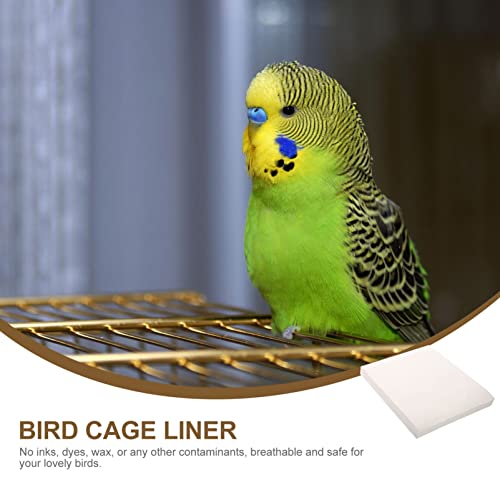 DOITOOL Bird Cage Liner Papers: 100Pcs Non-Woven Precut Absorbent Bird Cage Paper Liners Pad Pet Cages Cushion Birdcages Tray Mat Accessories for Bird Parrot Supplies