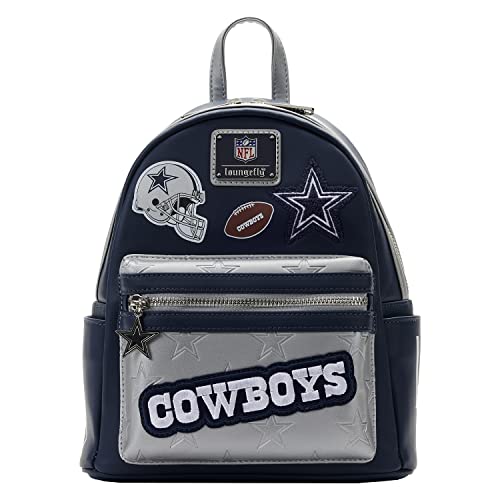 Loungefly NFL: Dallas Cowboys Backpack with Patches, Dallas Cowboys Gifts for Women Mini Multicolor