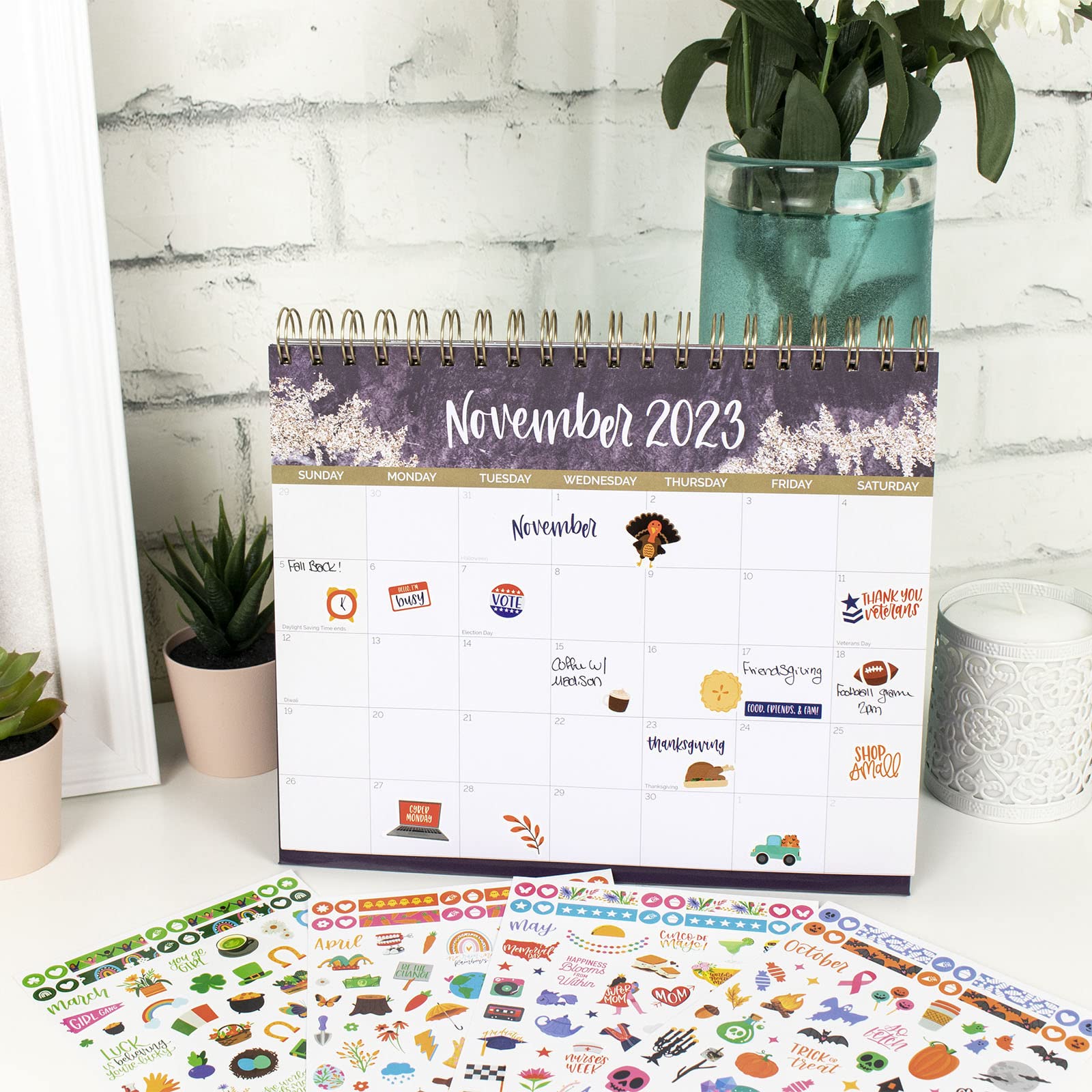 bloom daily planners Monthly Celebrations Planner Stickers for Calendar Decorating, Planning, Scrapbooking - Holiday, Seasonal, & General Events (14 Sheets, 1,100+ Stickers per Pack)