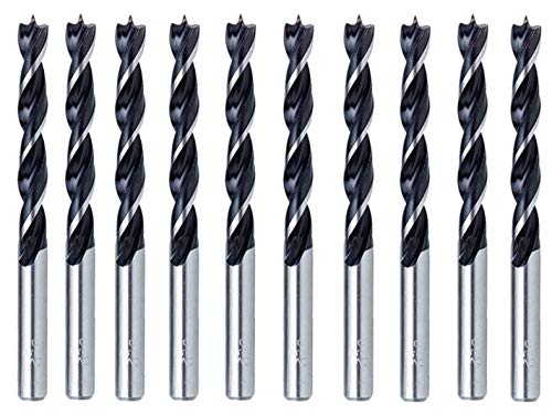 Brad Point Drill Bit Set 1/4 Inch 10Pcs Spur Point Stubby Woodworking Drill Bits