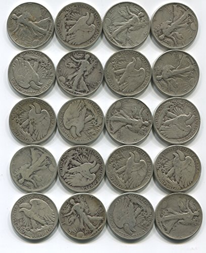 Circulated Walking Liberty Half Roll