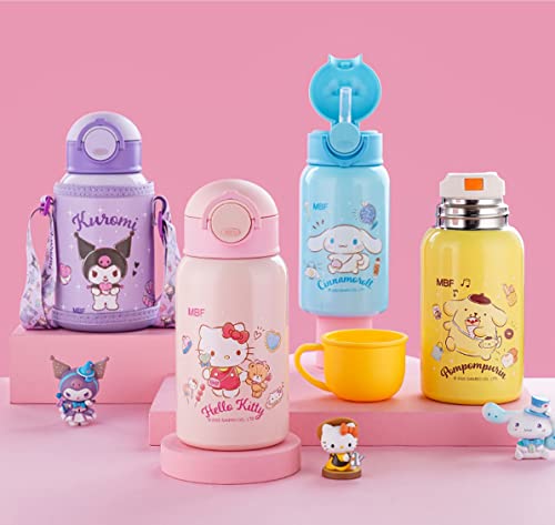 Everyday Delights Sanrio Cinnamoroll Stainless Steel Insulated Water Bottle with Cup, Straw and Bag 500ml - Blue (CN2140)