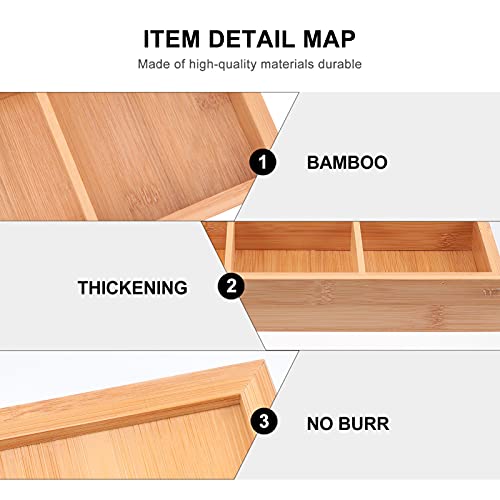 DOITOOL Serving Tray with 9 Compartments - Wooden Tray Divided Tray for Serving Food - 13in Square Tea Tray Food Tray for Hot Pot, Fast Food, Breakfast, Tea Coffee Table Christmas