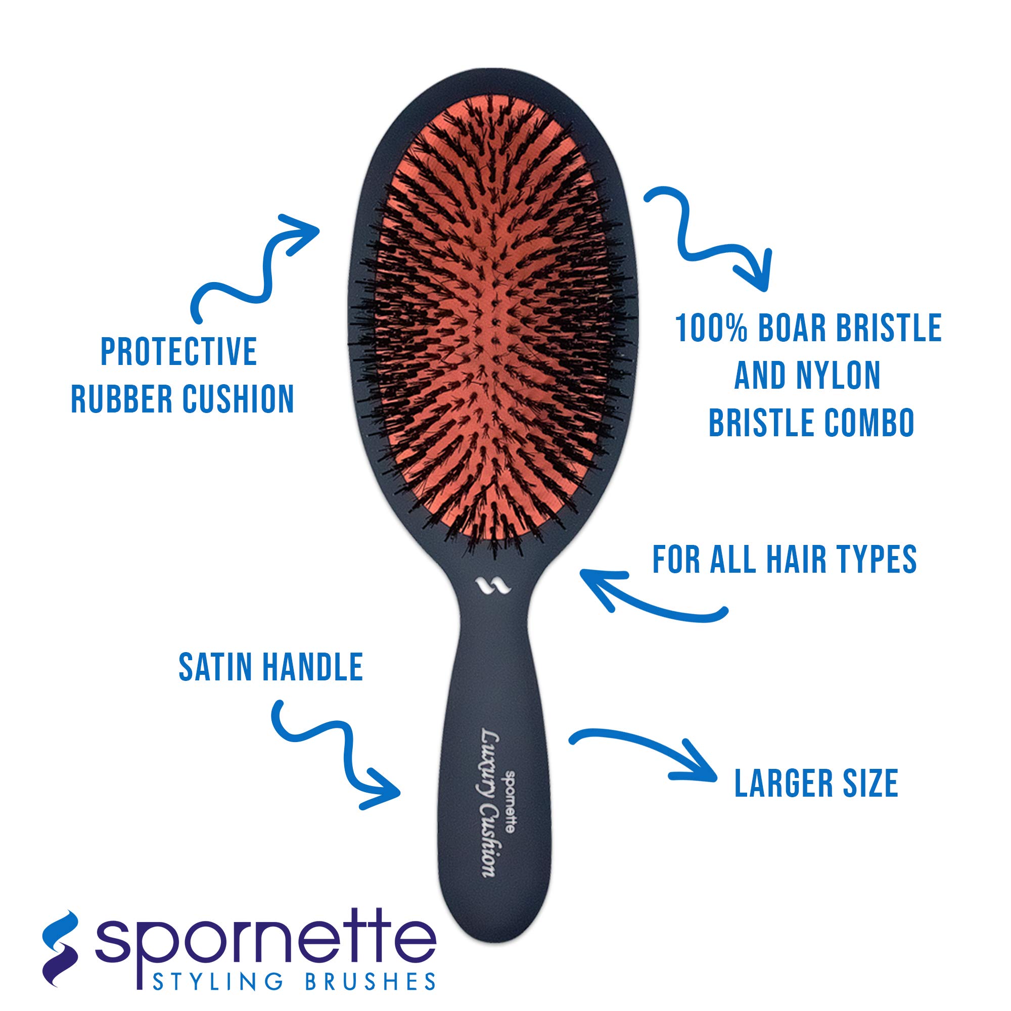 Spornette Small Cushion Boar and Nylon Bristle