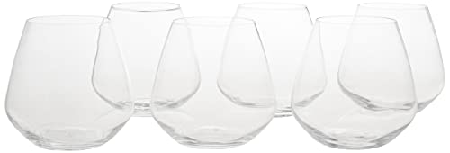 Luigi Bormioli Atelier Stemless Pinot Noir Wine Glass, 20-Ounce, Set of 6
