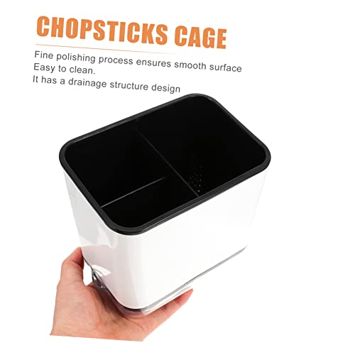 BESPORTBLE Hanging Utensil Holder Drainable Chopstick Holder Hanging Utensil Holder Desktop Stand Cutlery Storage Organizer Flatware Drying Kitchen Utensils Drying Rack Black 1pc