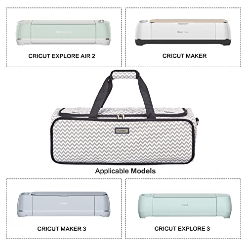 HOMEST Carrying Case for Cricut Explore Air 2/Cricut Maker/Maker 3, Carrier with Multi pockets for 12x12 Mats, Vinyl Rolls, Pens, Other Accessories, Ripple (Patent Design)