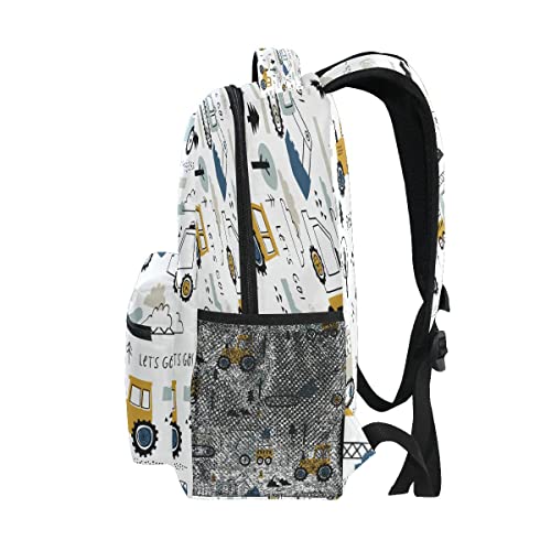 Custom Children's Name School Backpack Personalized Schoolbag Childish Truck Excavator Travel Bag for Teens Girls Boys