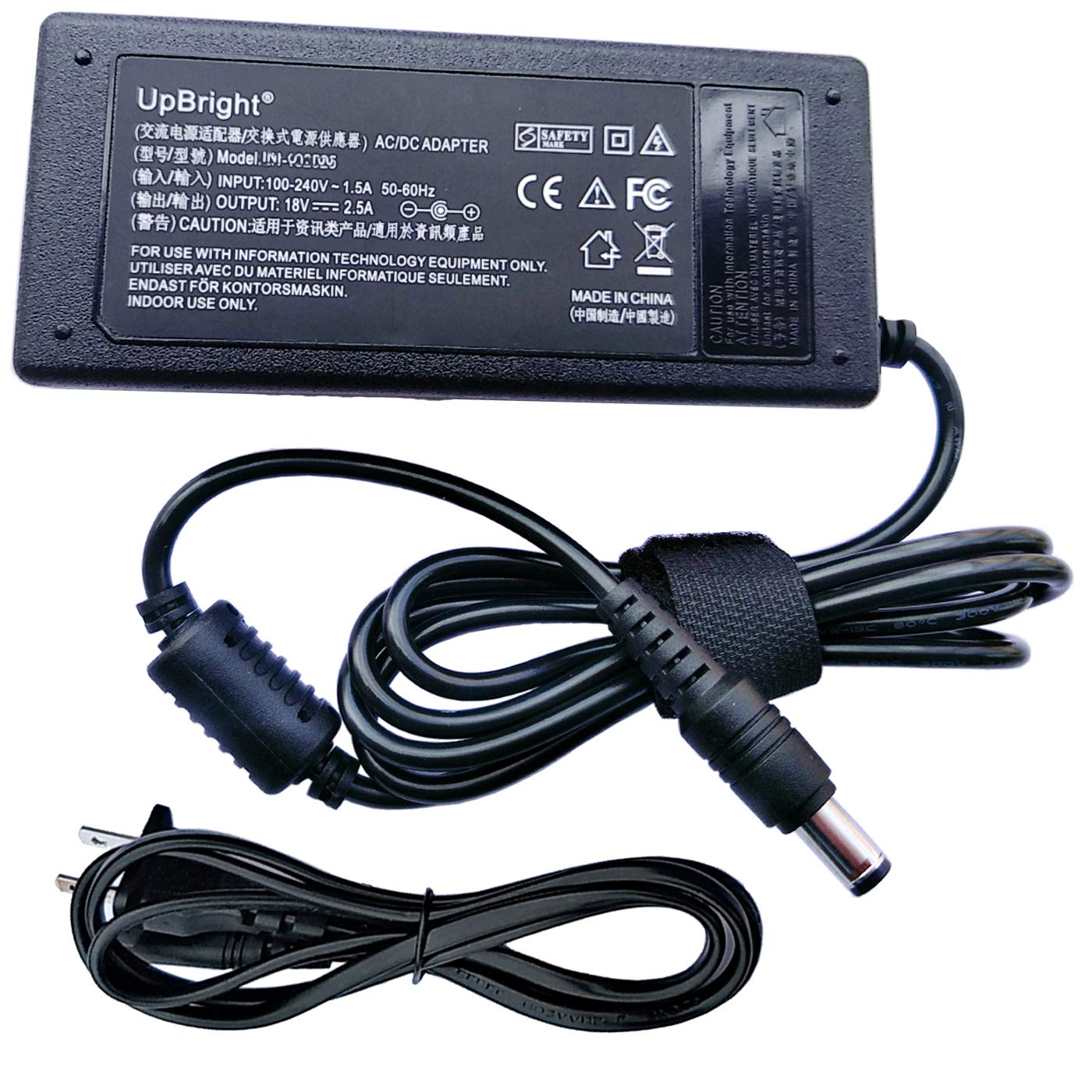 UpBright 18V 2.5A AC/DC Adapter Compatible with Cricut Explore Air 2 Expression 2 Create Mini Cake Maker Cutting Machine Cutter 14-0001 JOD-SWR-05758 KSAH1800250T1M2 KSAS0451800250M2 Power Supply Cord